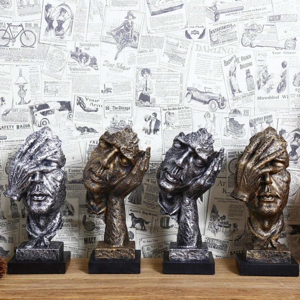 Buy Yousheng Resin Silence Is Sculpture Statuette Figurine Craft Office ...
