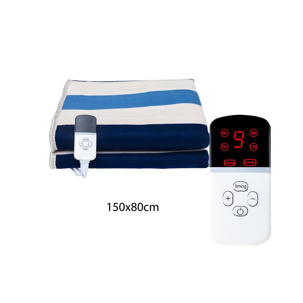 Buy Fleece Thermal Blanket Temperature Control Striped Electric ...
