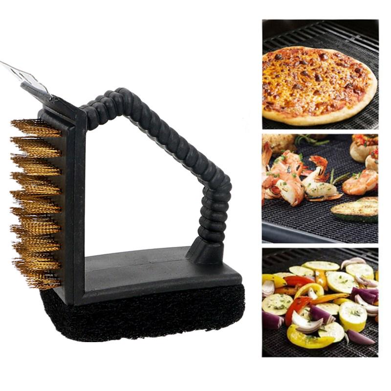 Buy 3 In 1 Multifunctional Durable BBQ Tool Sponge Corner Copper Wire ...