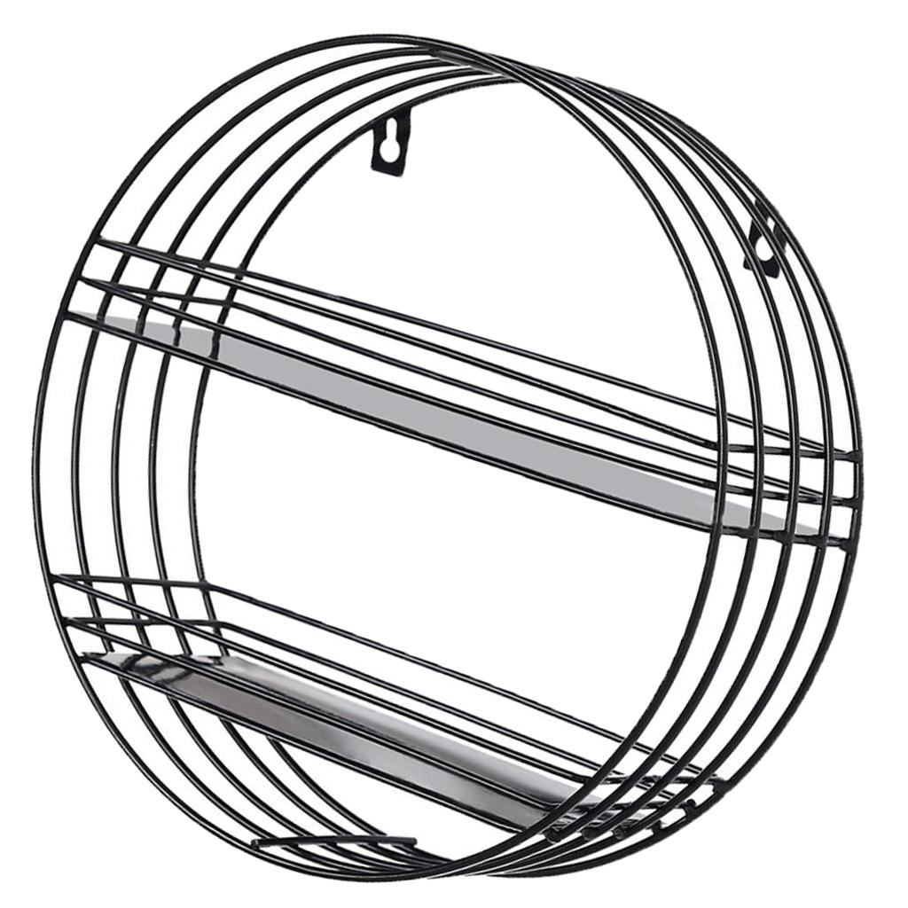 Buy Round Iron Wire Wall Mount Storage Rack Basket Holder Home Decor at ...