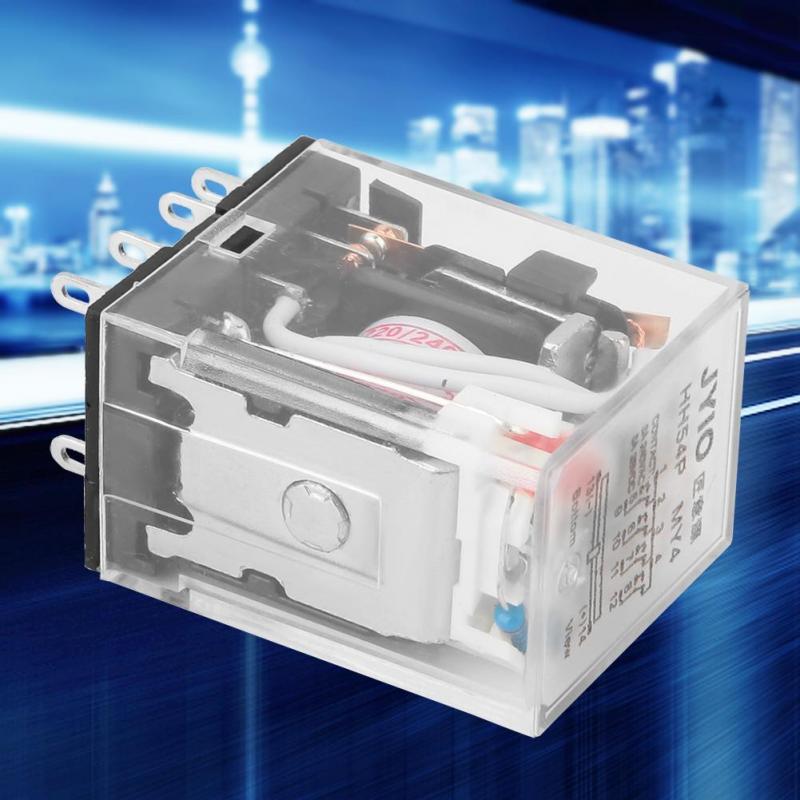 Buy HH54P 24VDC/220VAC 5A 14 Pins Coil DPDT Electromagnetic Power Intermediate Relay at ...