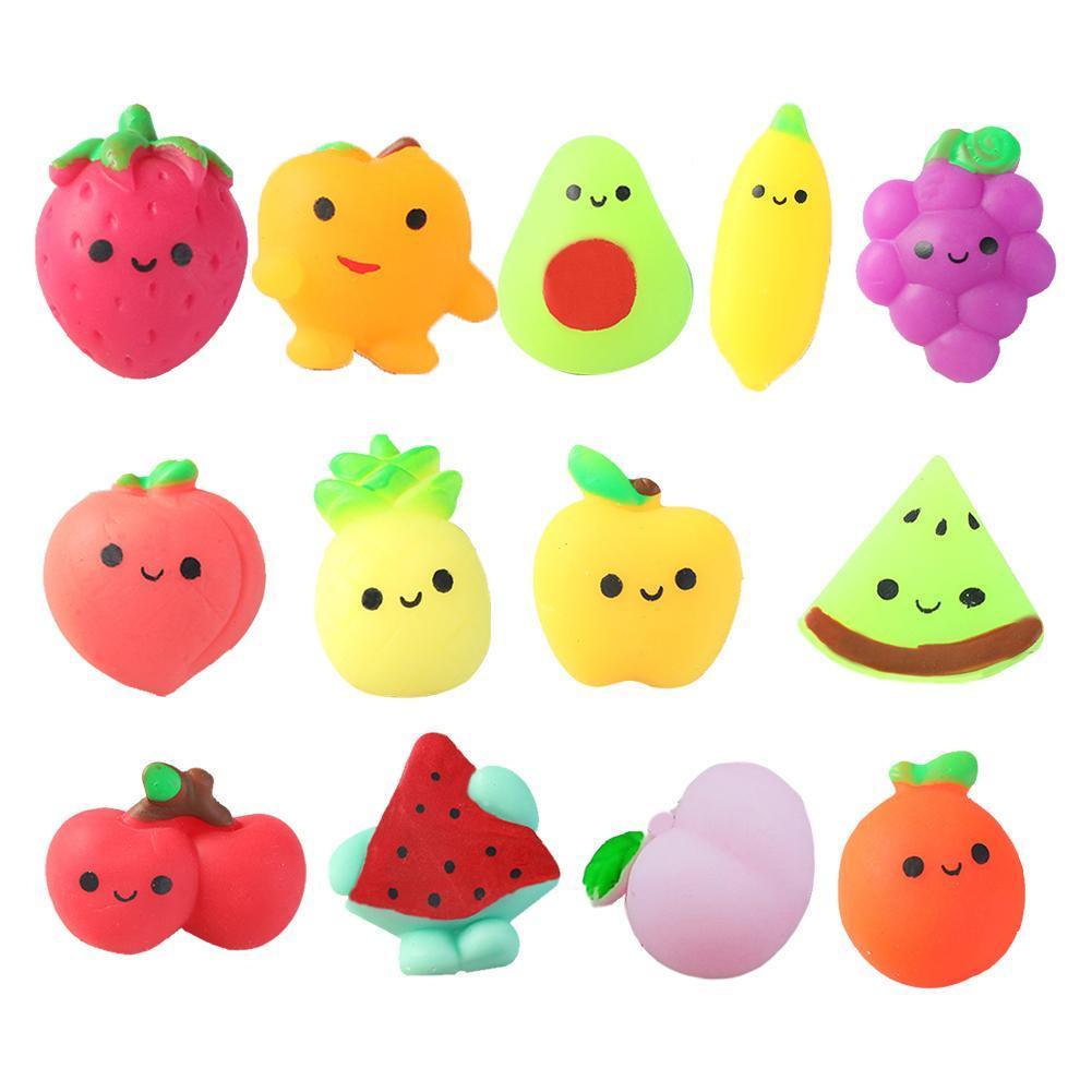 Buy Soft Silicone Avocado Squishy Fruit Package Peach Watermelon Banana ...