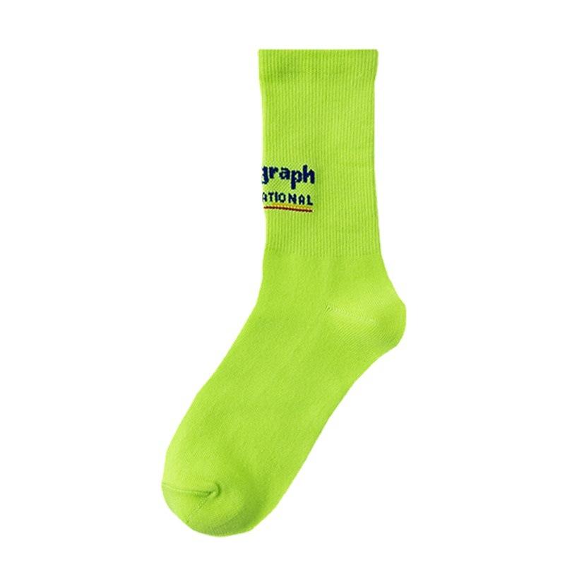 Buy New Fluorescent Color Green Socks Ins Harajuku Style Men and Women ...