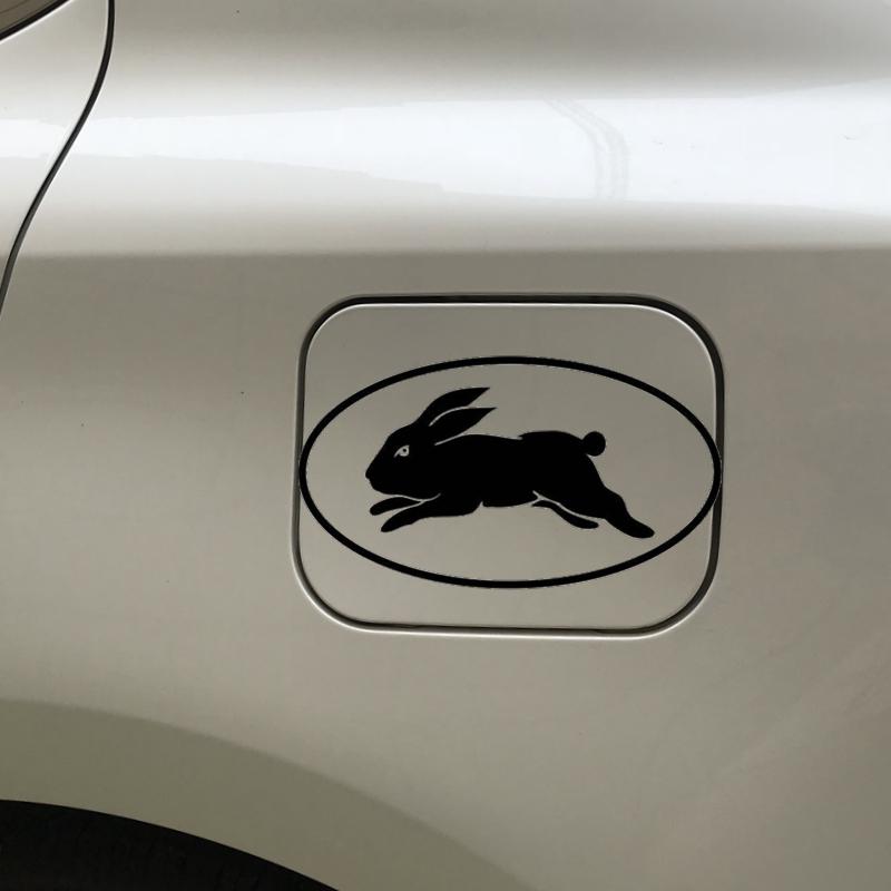 Cartoon Fun Rabbits Outline Motorcycle Car Sticker Car-styling Black ...