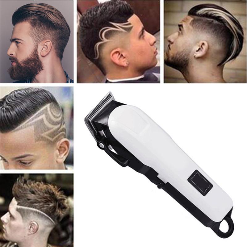 Buy Professional Rechargeable Electric Haircut Machine LCD Display Hair ...