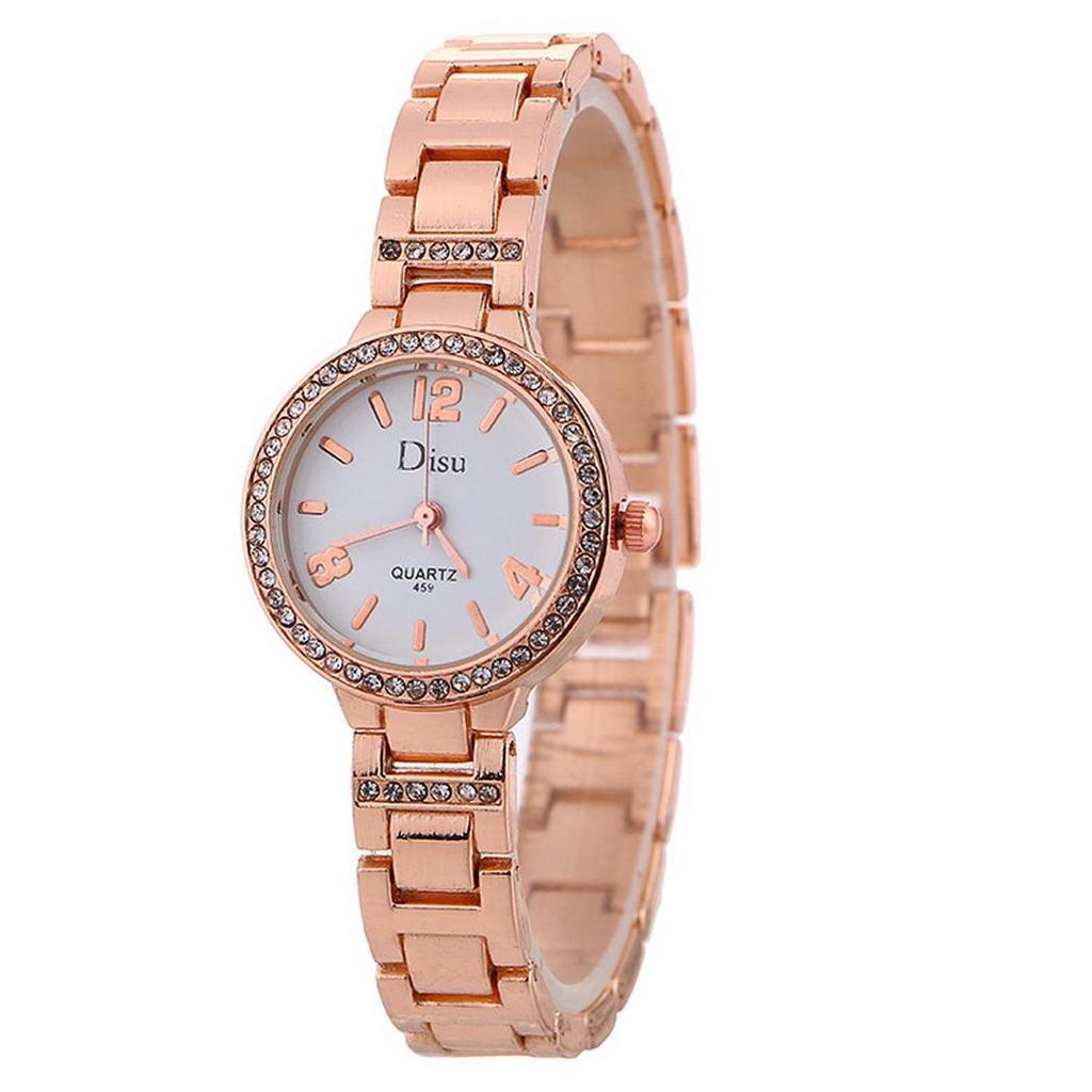 Buy Women Fashion Round Rhinestone Quartz Alloy Wrist Watch at ...