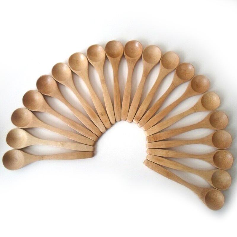 Buy PDTO 10pcs 13cm Small Wooden Spoons Set Coffee Honey Tea Stirrer ...