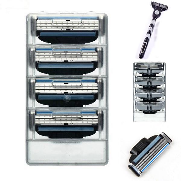 Buy 4pcs/lot Razor Blades for Men Shaving Razor 3 Layer Cassette at ...