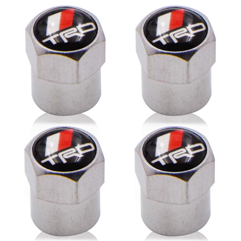 4Pcs TRD Logo Metal Wheel Tire Valve Stems Caps for Camry Prius Vios ...