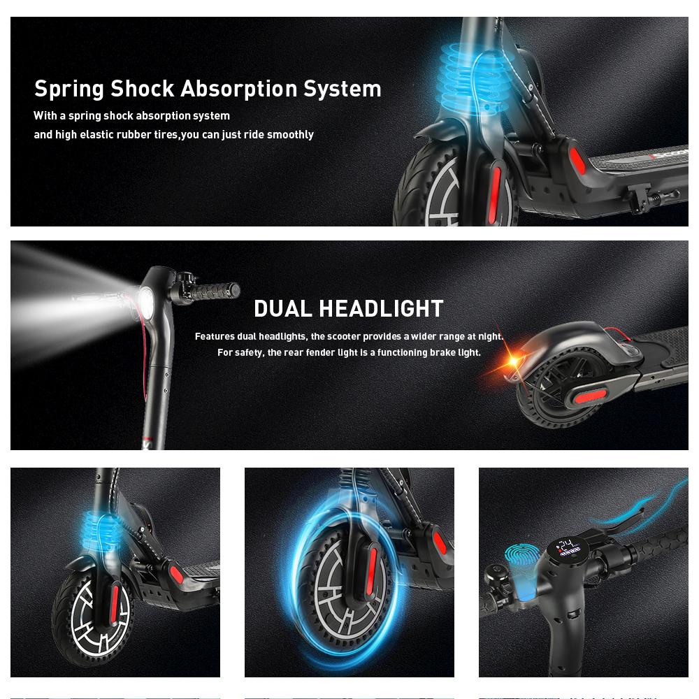 سكوتر كهربائي iScooter M5Pro 350w 8.5 "7.8Ah 31km / h تعليق أمامي وخلفي ...