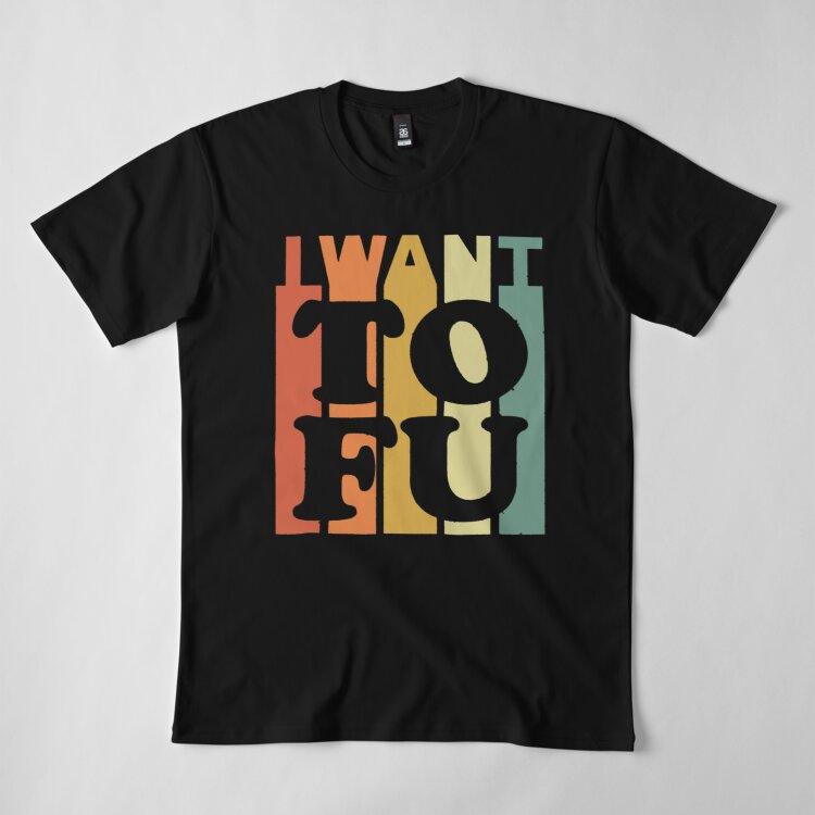 Buy Men Premium Cotton Harajuku T-Shirt Tofu Print Tees Funny Style ...