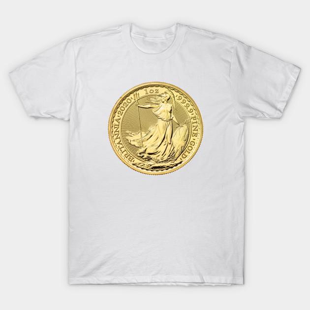 Buy T Shirt Women Gold Britannia Bullion Coin Harajuku Print Kawaii ...