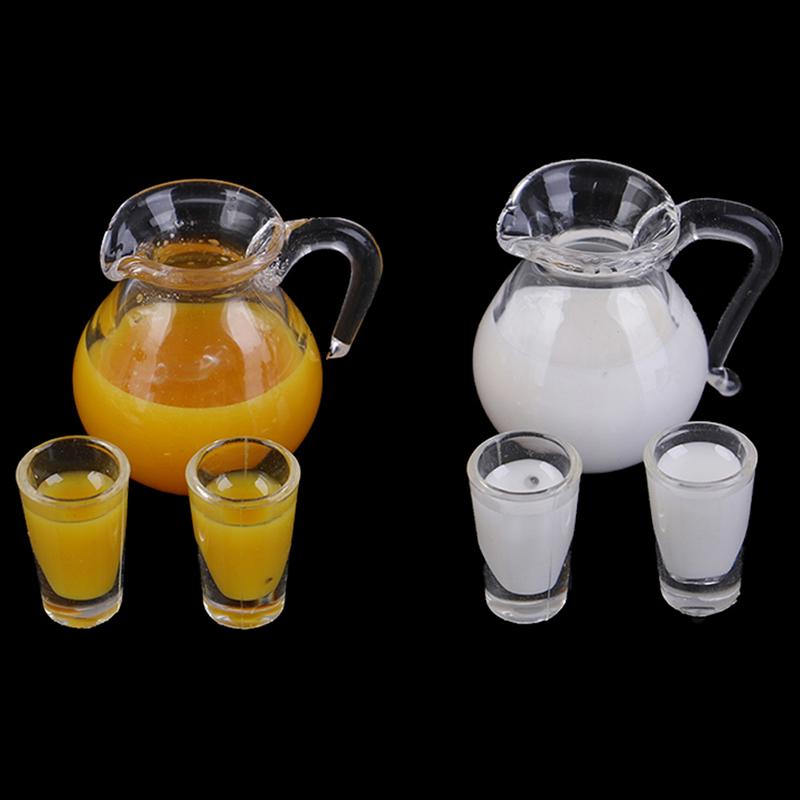 Buy 1/12 Dollhouse Toys Miniature Juice/Milk Jug For Miniature Kitchen ...