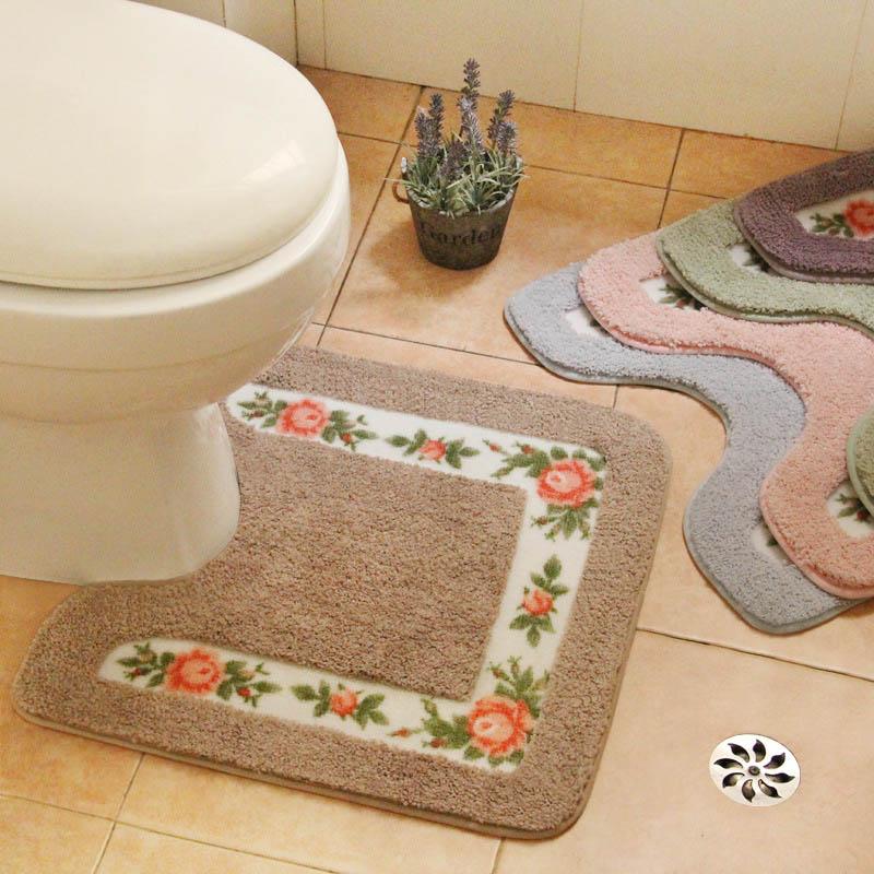 Microfiber Toilet Bath Rug U-Shaped Non Slip Absorbent Thick Soft ...