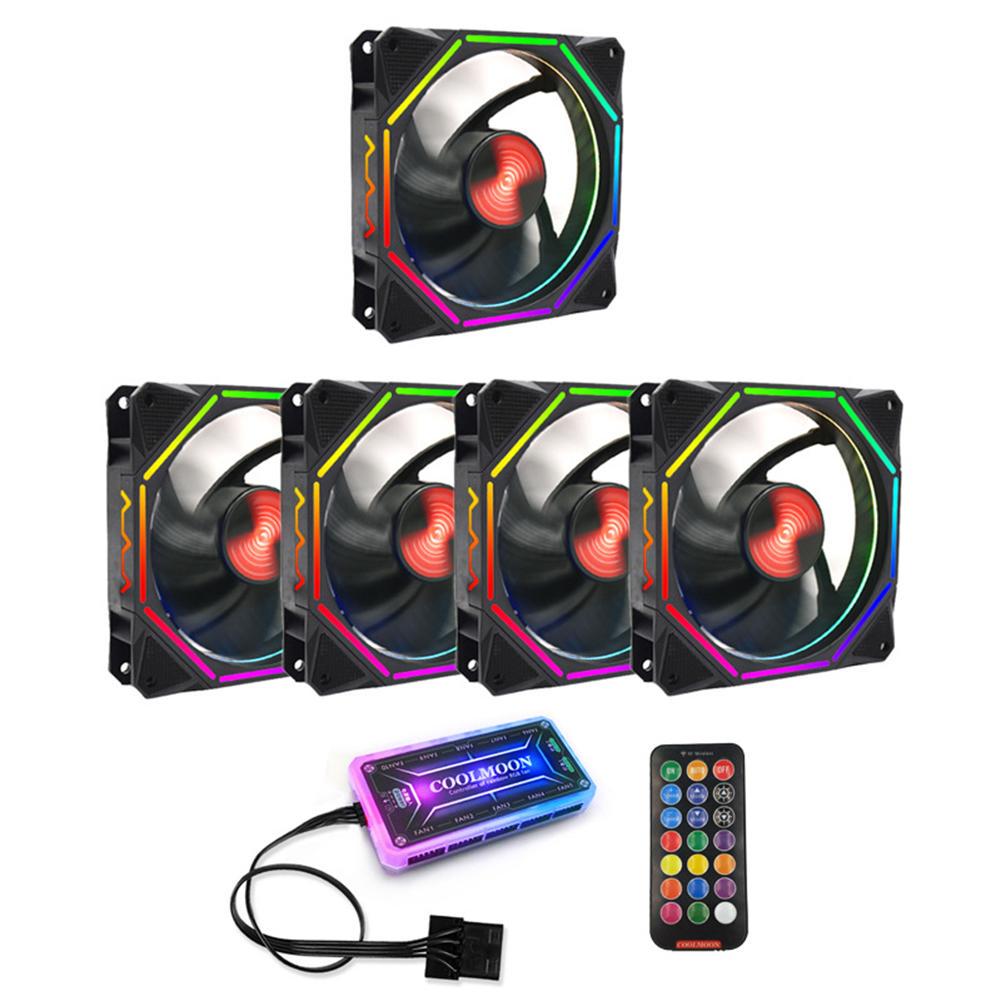 Buy COOLMOON 120 Mm PC Cooler Fan RGB Remote Control Computer Case ...