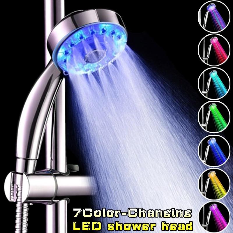 Buy Colorful LED Shower Head 7 Color Romantic Home Bathroom Spray Head ...