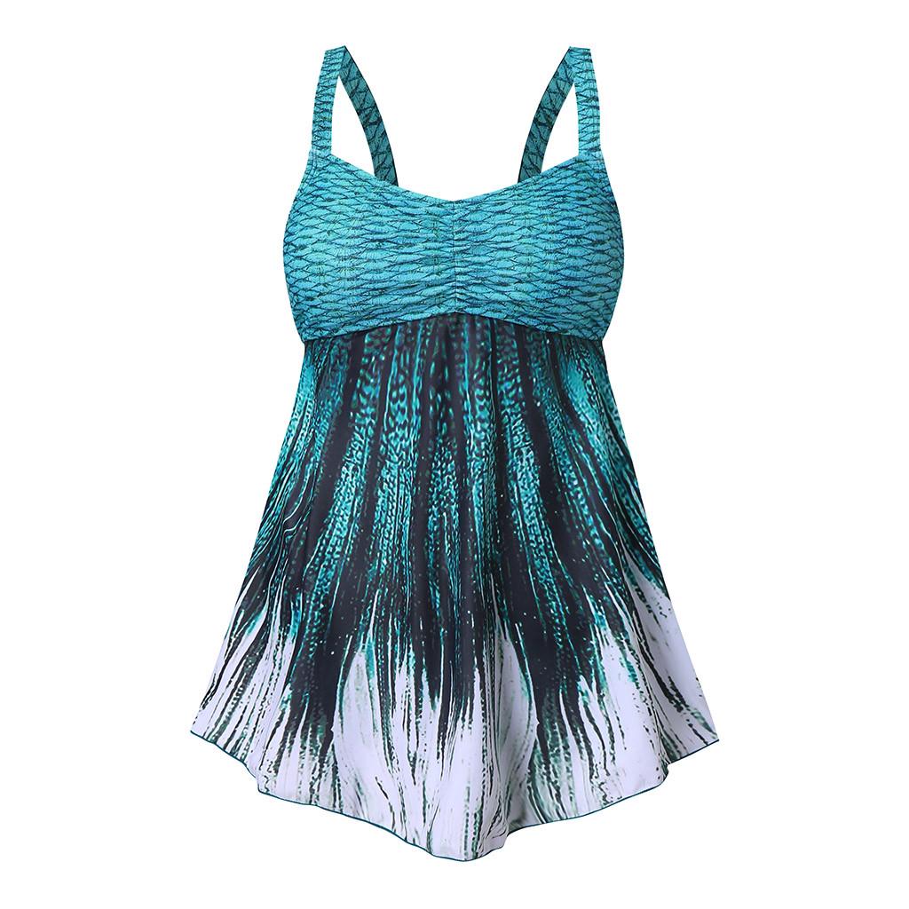 Buy Women Plus Swimsuit Swimwear Bathing Suit Bikini Set Sleeveless Two ...