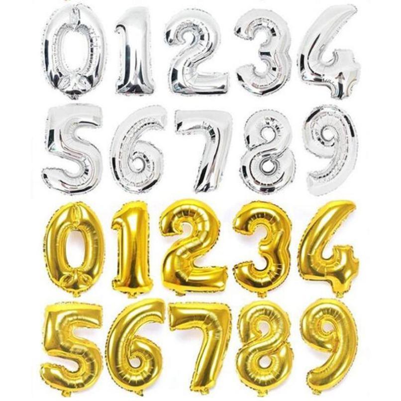 32 Inch Number Foil Balloons Air Ballons Happy Birthday Wedding ...