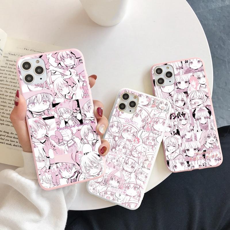 Buy Cartoon Anime Girl Case for iPhone 13 12 Mini 11 Pro Max XR XS X 7 ...