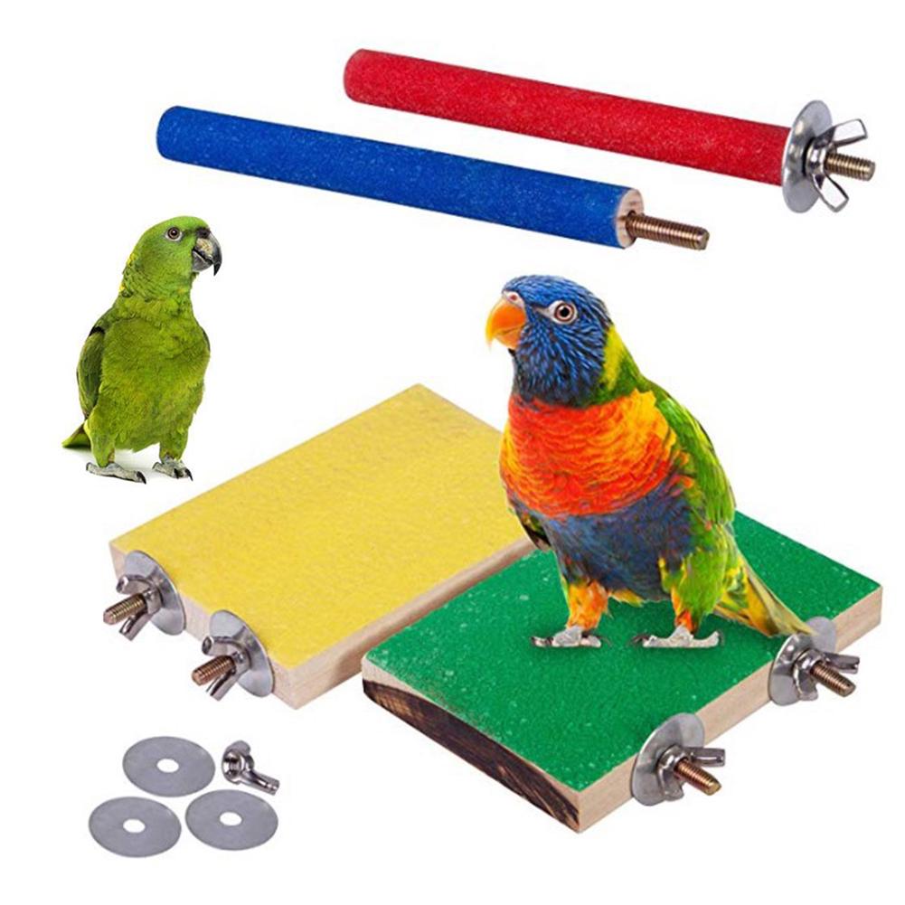 Bird Toy 4 Pet Bird And Parrot Claw Grinders And Perch Board Chewing ...