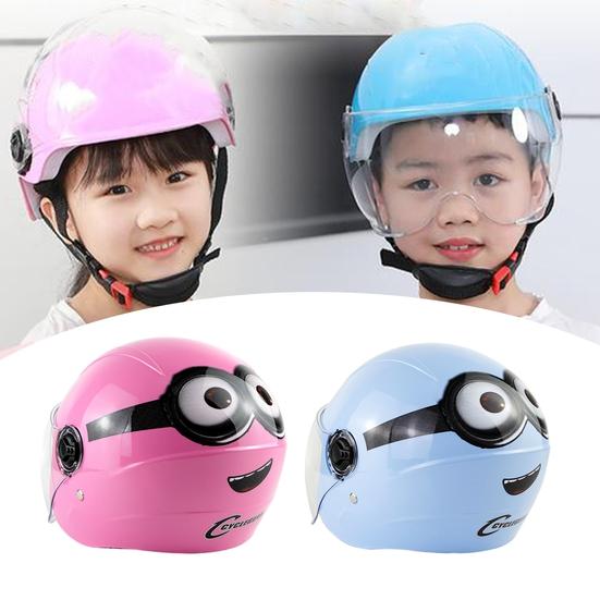 Satın alın Children Helmet Anti-dust Cartoon Minions Pattern Motorcycle ...