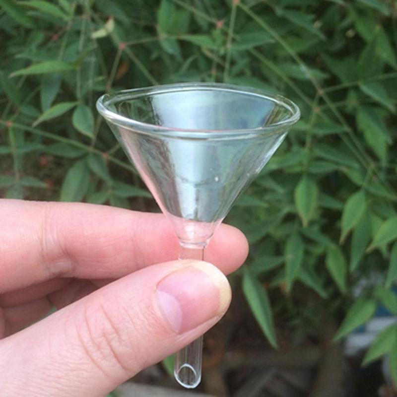 Buy 1Pcs 60mm Transparent Glass Powder Triangle Cone Funnel Lab ...