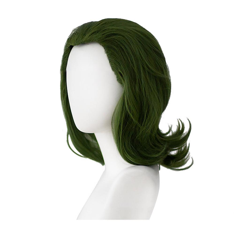 Buy 30cm Green Short Curly Hair Cos Wig Fiber Silk Wig Rose Inner Net ...