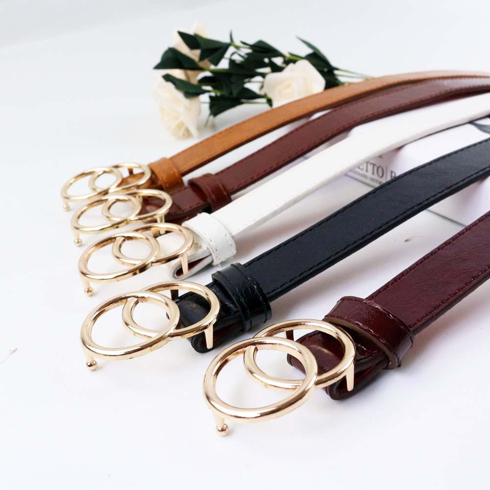 Buy Buckles Solid Color Girl Female Double Round Buckle Women ...
