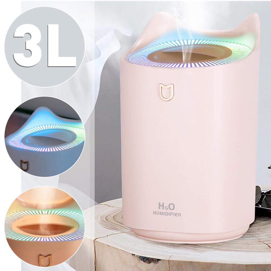 Buy 3000ML Pink/White USB Charging Air Humidifier Mist Aromatherapy ...