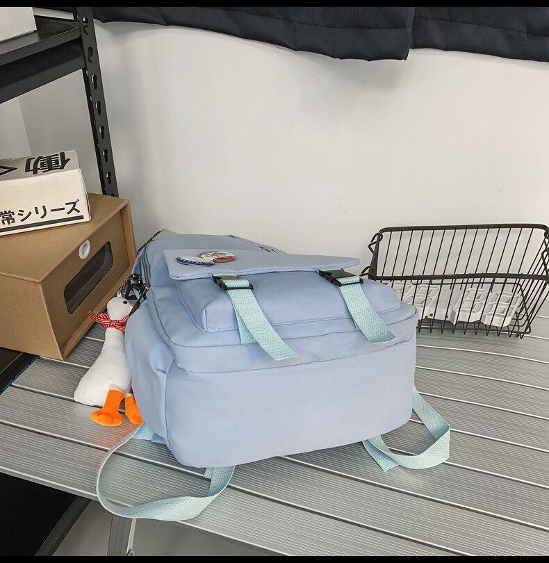 Buy Women Backpack Nylon Button Backpack for Men Laptop Bag College ...