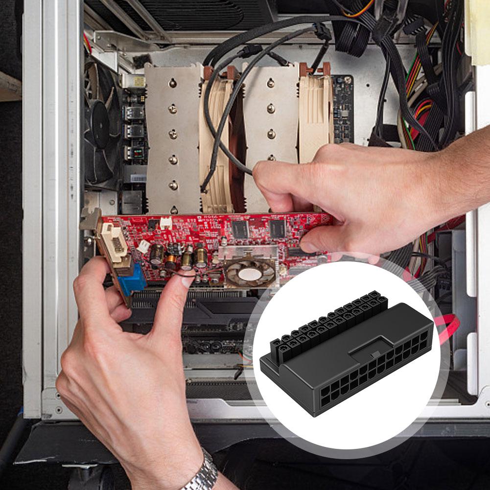 Cheap DIY 24Pin to 90 Degree PC Motherboard ATX Power Supply Connector ...