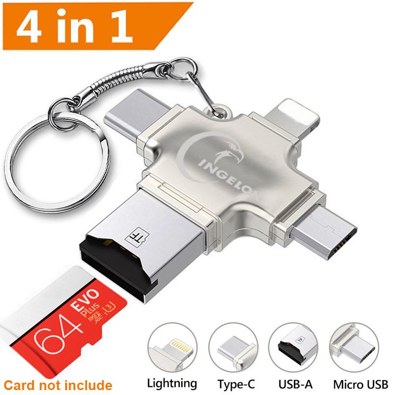 Metal Card Reader Micro USB MicroSD tipo C Cardreader for Android ipad ...