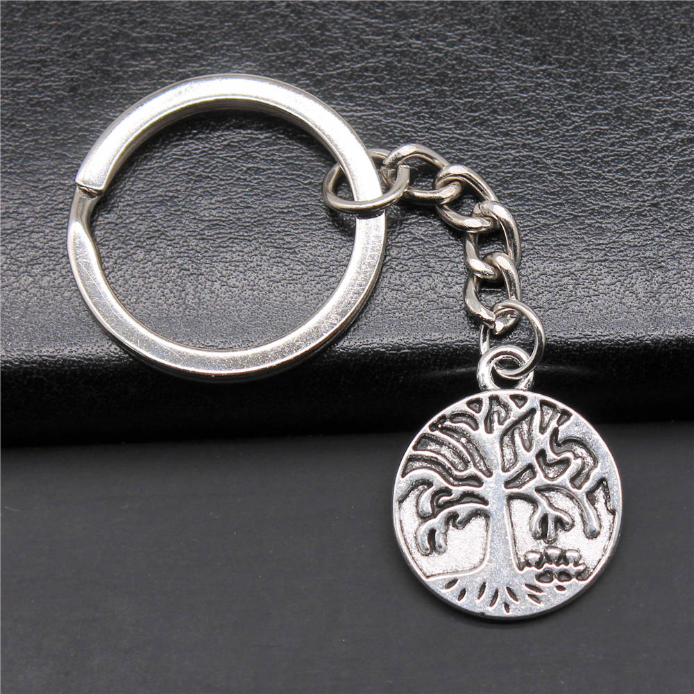 Cheap 1 Piece 20x24mm Round Double-Sided Tree Charms Original Keychains ...