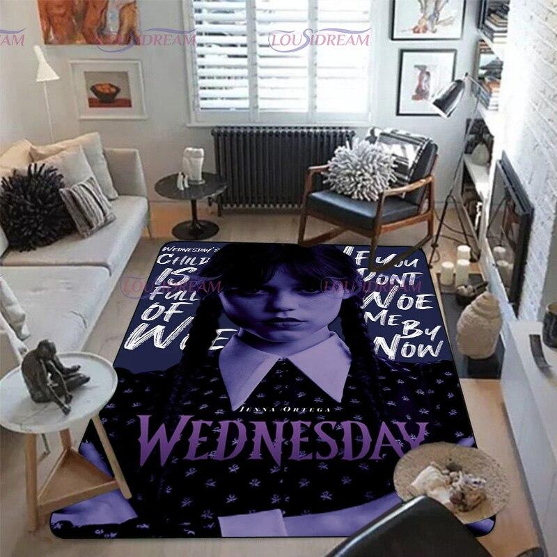 Cheap Wednesday Addams Decor Large Horror Area Rugs Printed Living Room ...