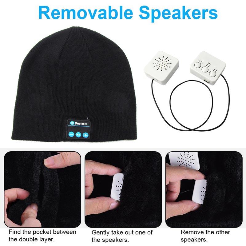Buy Bluetooth Earphone Music Hat Winter Wireless Headphone Cap Headset ...