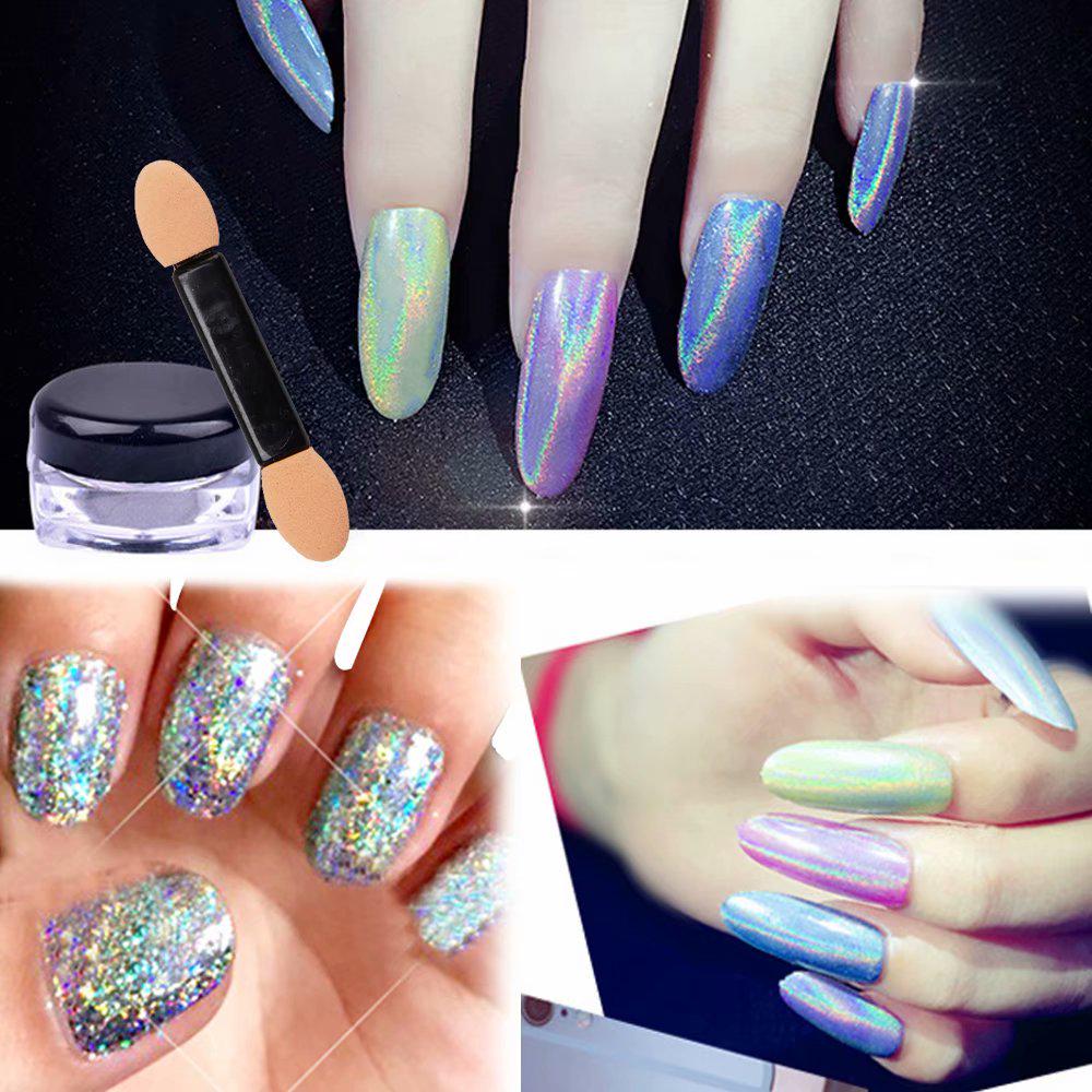 Buy 2x Galaxy Holo Flake Mirror Chrome Holographic Nail Sequins Powder ...