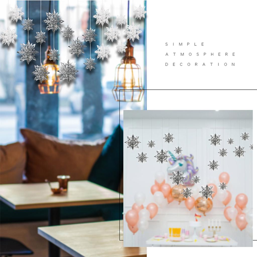 Buy 3D Snowflake Hanging Decor with String 12cm/17cm/22cm(2PCS for Each ...