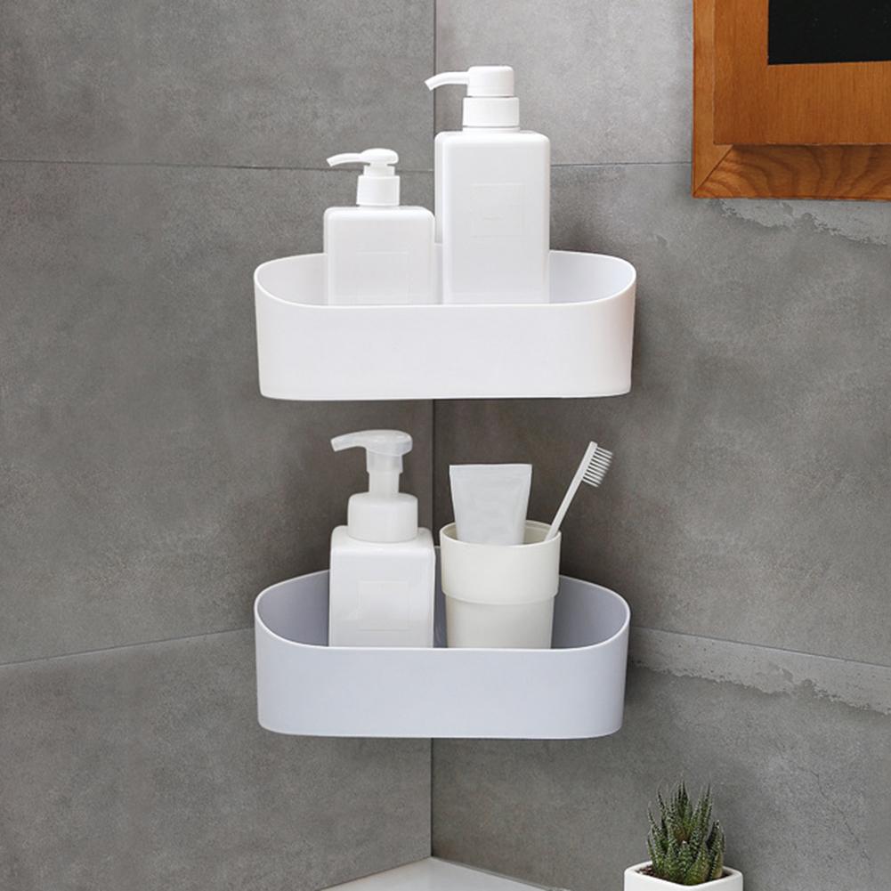 Mounted Triangle Shelf Shampoo Storage Corner Rack Bathroom Storage ...