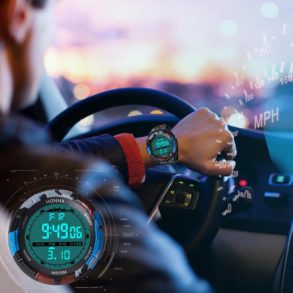 Buy Waterproof Men's LCD Digital Stopwatch Date Rubber Sport Wrist ...