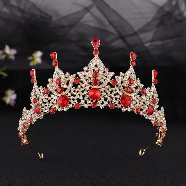 💰Cumpără Vintage baroc de aur de cristal Coroana Mireasa Tiara Retro ...