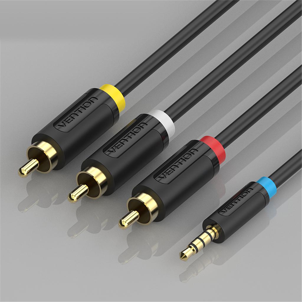 Buy 3.5mm Male To 3RCA Adapter Audio Video Composite Cable For AV HDTV ...