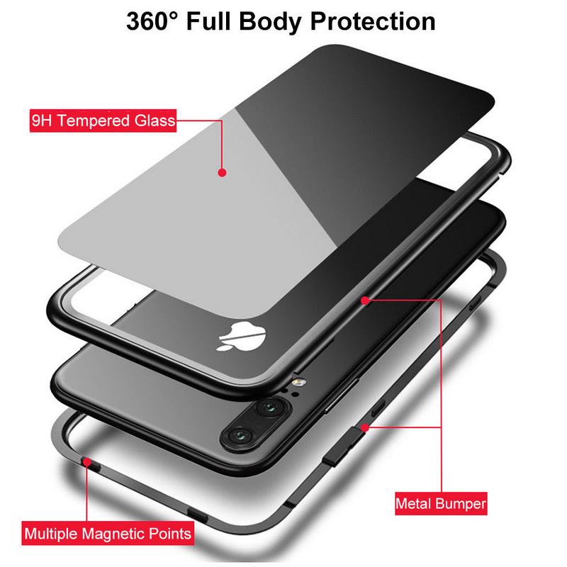 360 Full Cover Tempered Magnetic Protector Case For Huawei Honor 10/P20 ...