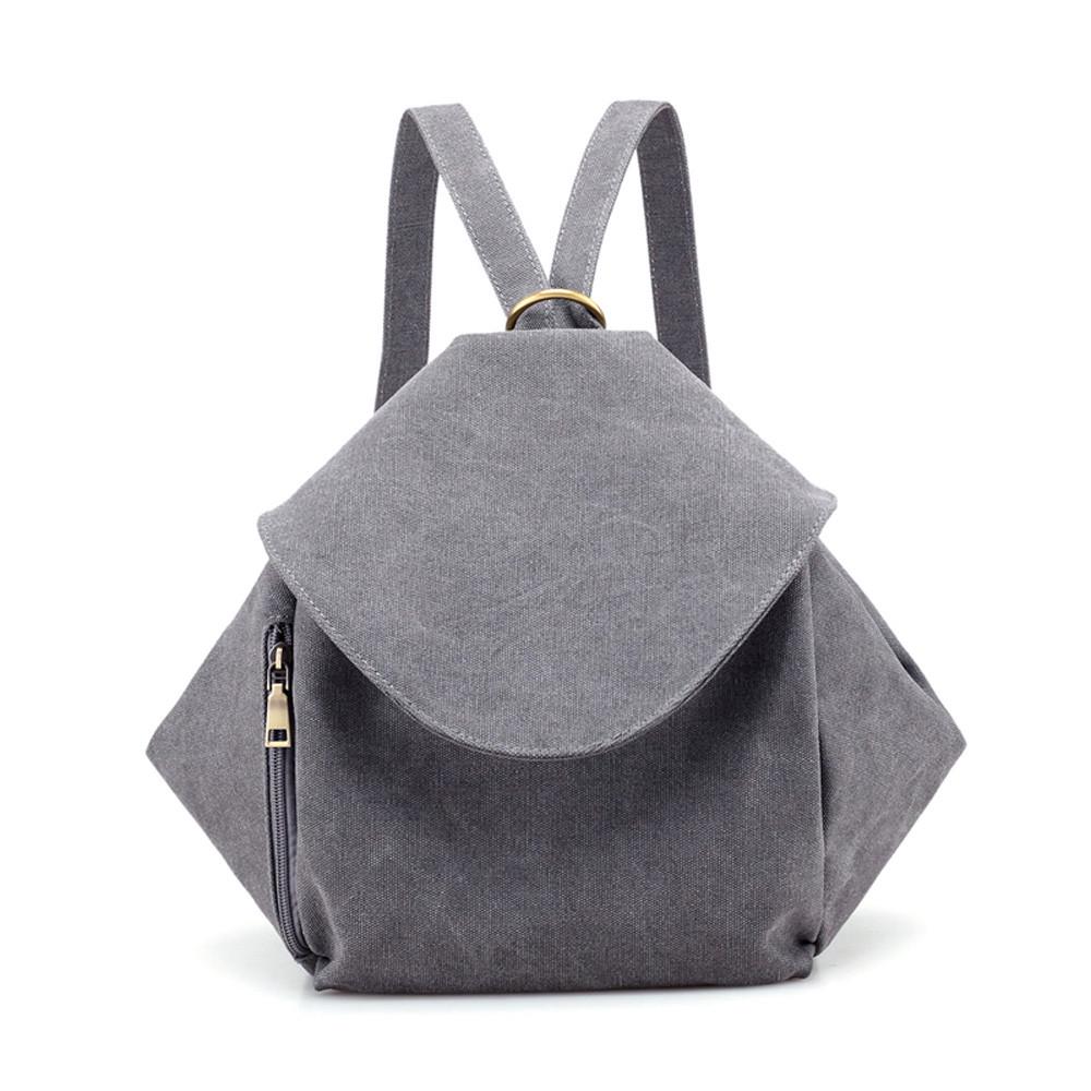 Buy Women Fashion Slanted Canvas Leisure Backpack Double Shoulder Bag ...