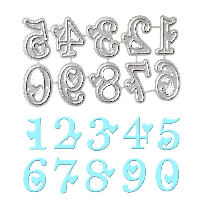 Buy Numbers Metal Cutting Dies Stencil DIY Scrapbooking Album Stamp ...