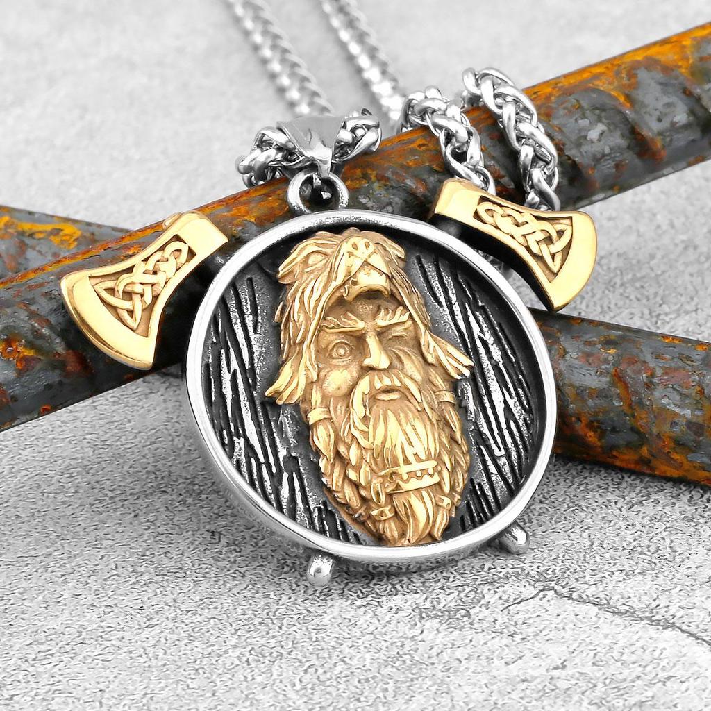 Cheap Nordic Mythology Viking Berserker Rune Double Axe Pendant ...