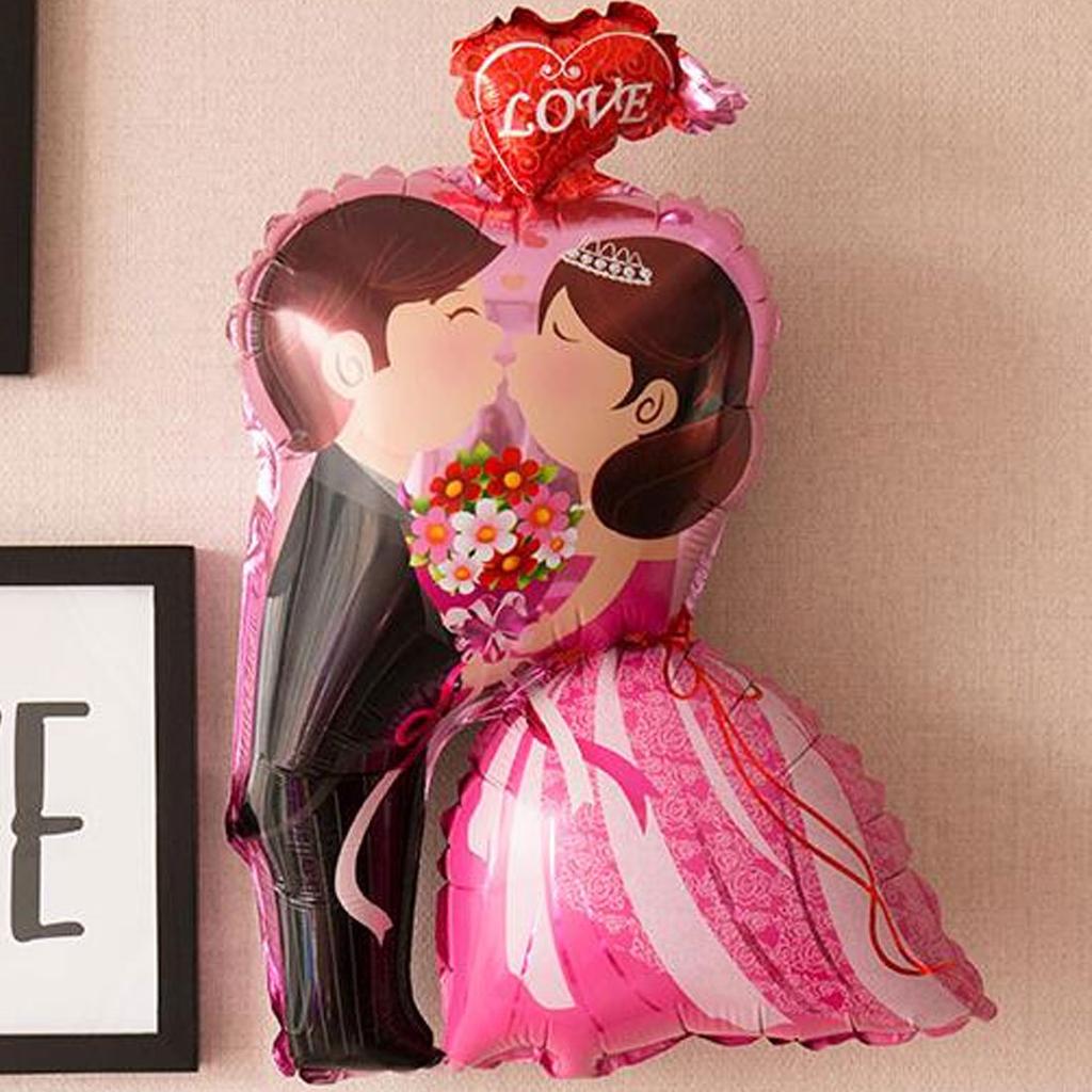 Buy Monochrome Aluminum Helium Balloon Foil Groom Bride Balloon ...