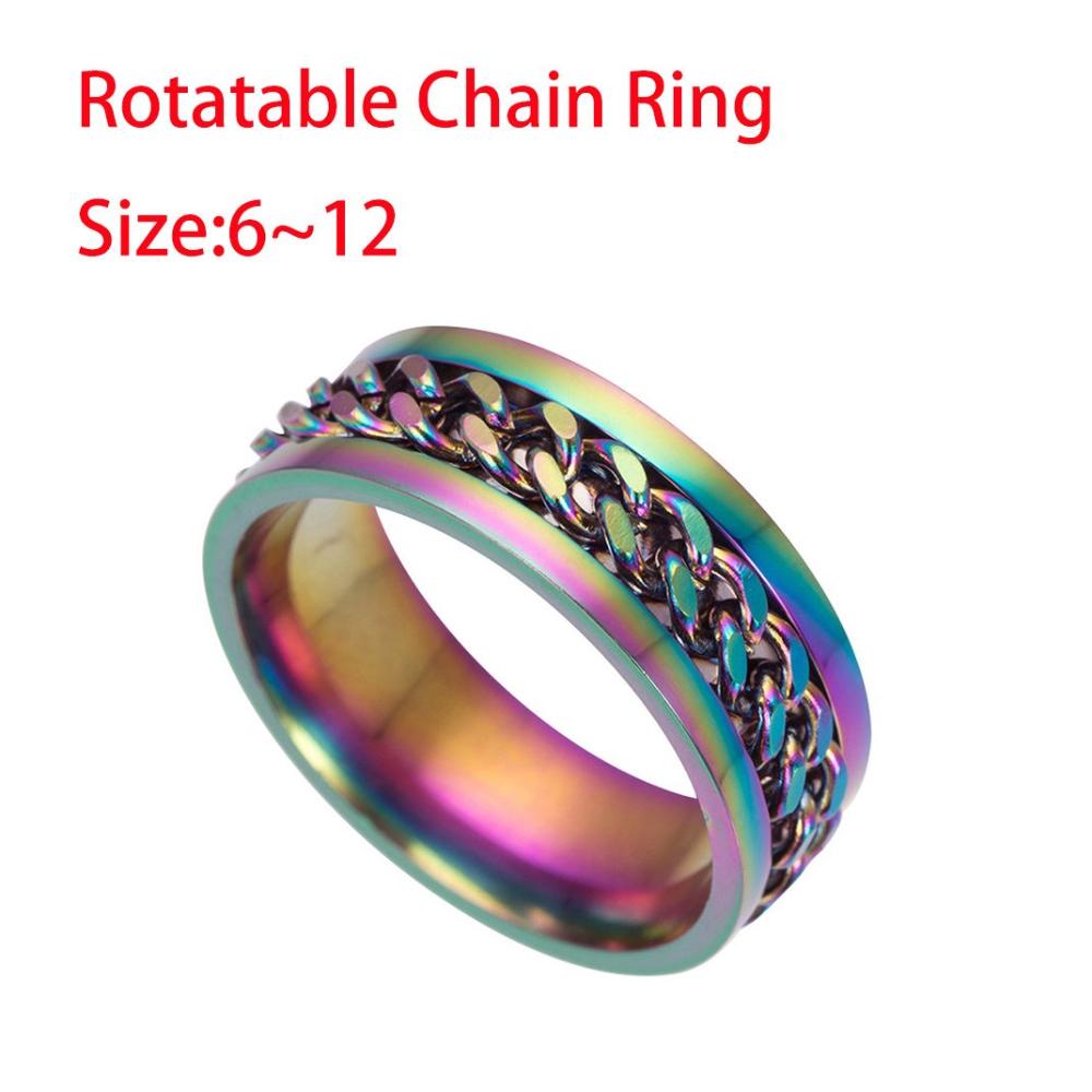 Köp Wedding Party Men Women Unisex Stainless Rotatable Chain Ring Band ...