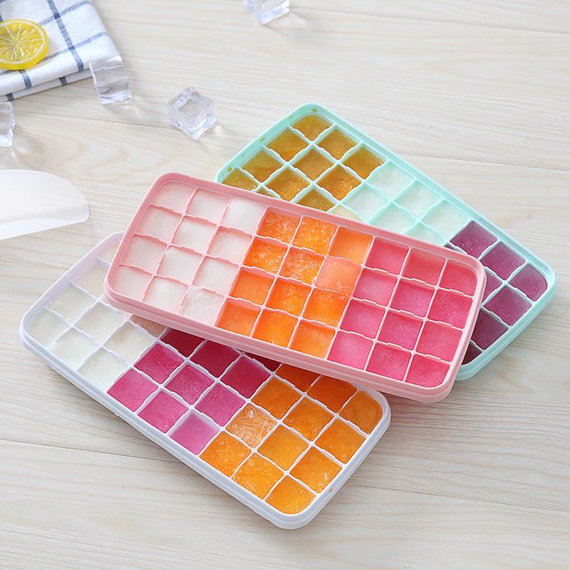 Buy 3pcs Set Silicone Ice Cube Box with Lid Summer Household DIY ...