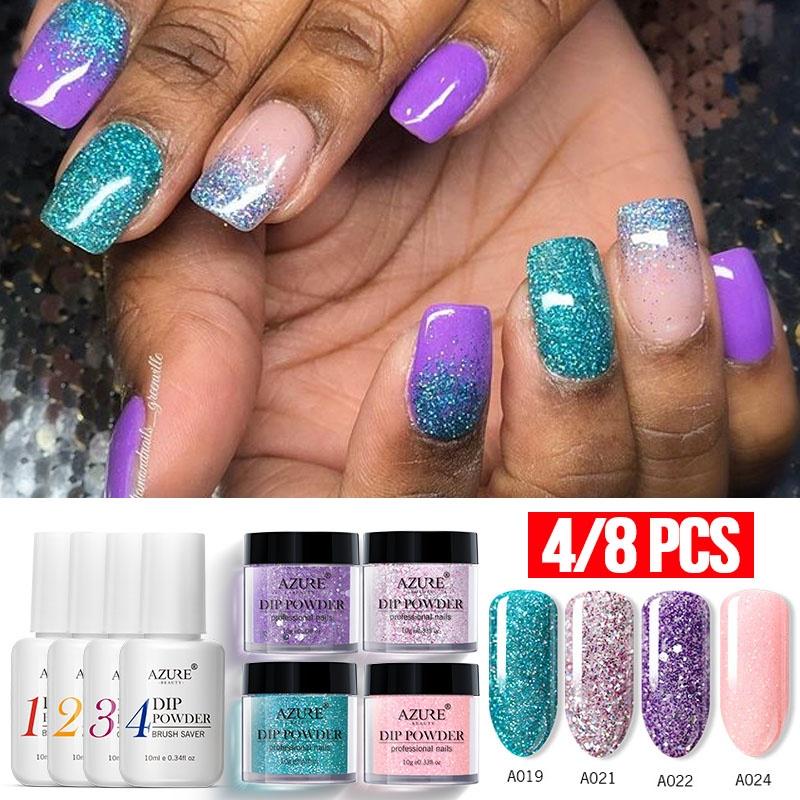 Buy 4/8 PC Dipping System Nail Kit Nail Dip Powder With Dip Base ...