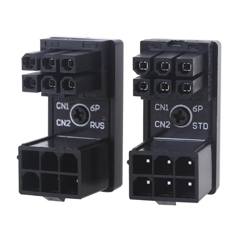 2PCS Up Angled+Down Angled Power Adapter 180 Degree 6 Pins for Desktop ...